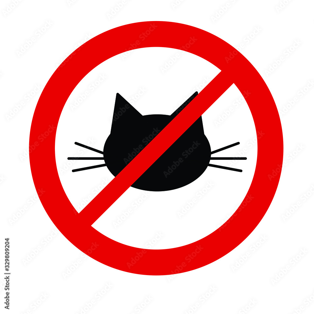 No cat icon prohibited sign. No animal icon. No pets sign. Stock Vector ...
