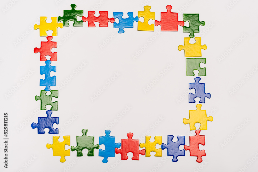 Autism Puzzle Pieces Border