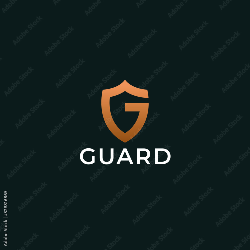 Abstract letter G shield logo design template Stock Vector | Adobe Stock