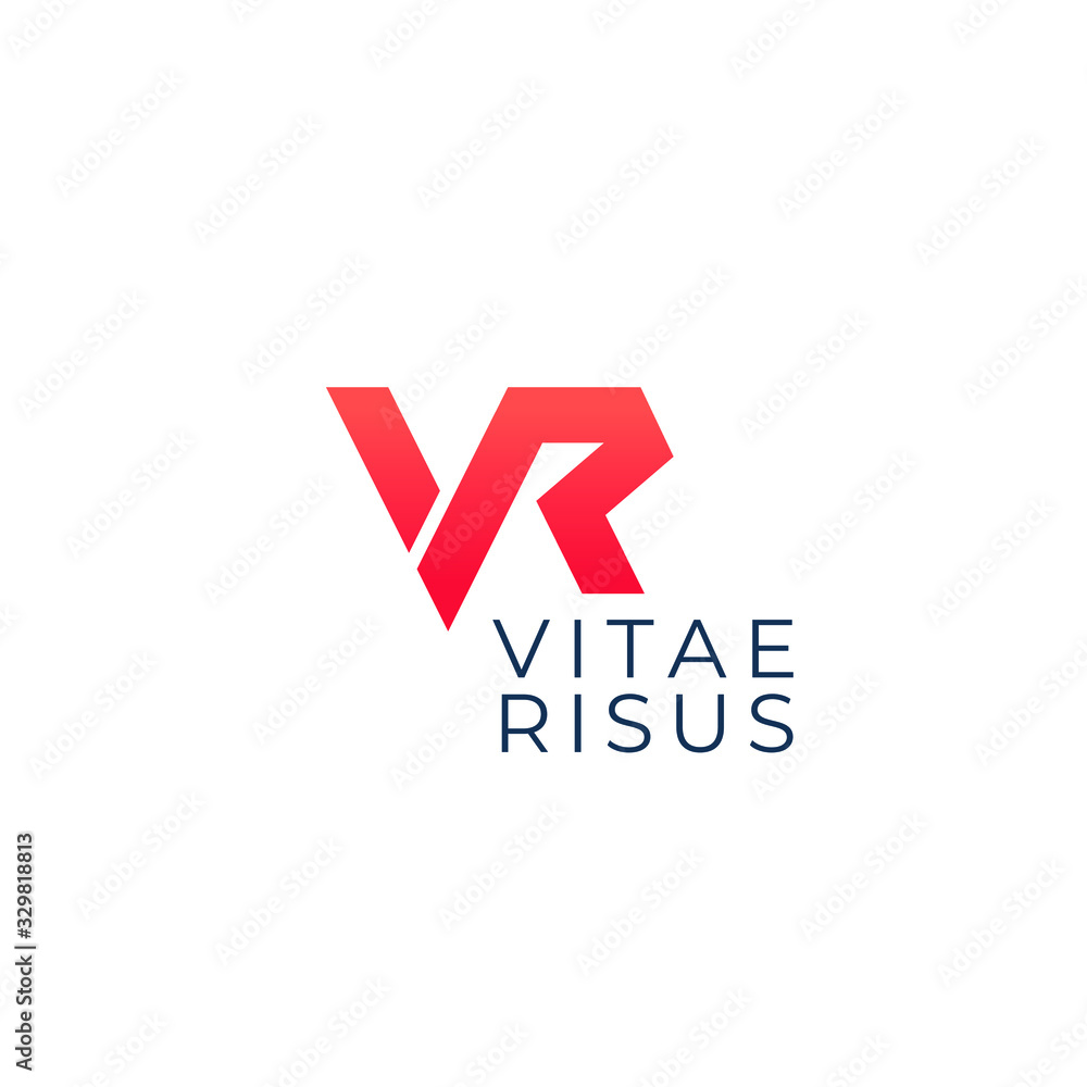 VR letter logo design. Simple, minimal and elegant VR logo design ...