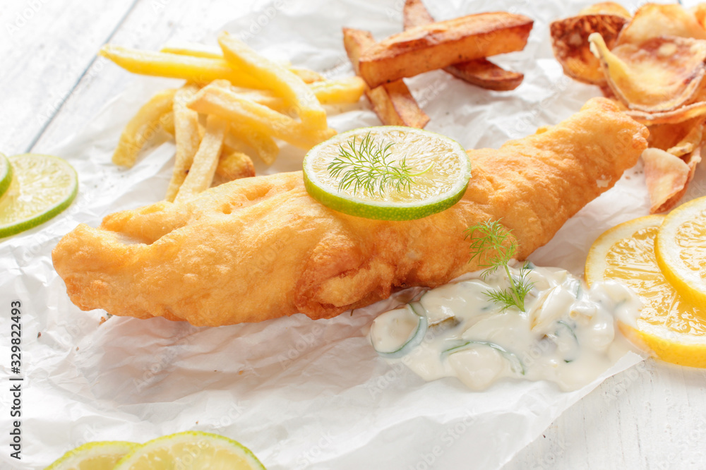 Backfisch Fisch Fish and Chips mit Pommes selbstgemacht hausgemacht ...