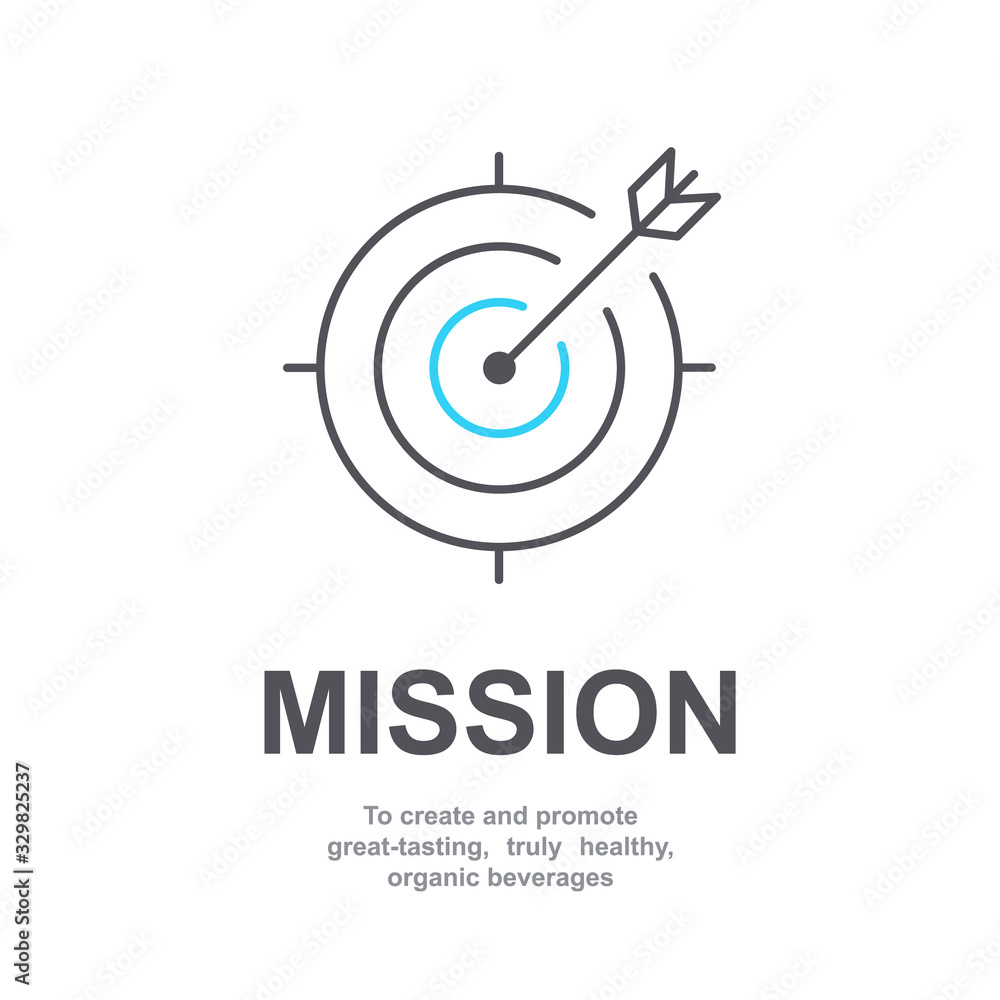 Mission sign icon of business company management with simple text ...