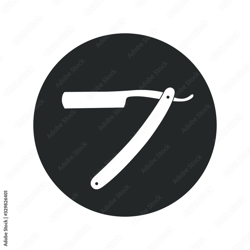Straight razor icon. Straight razor for shaving graphic sign in the ...