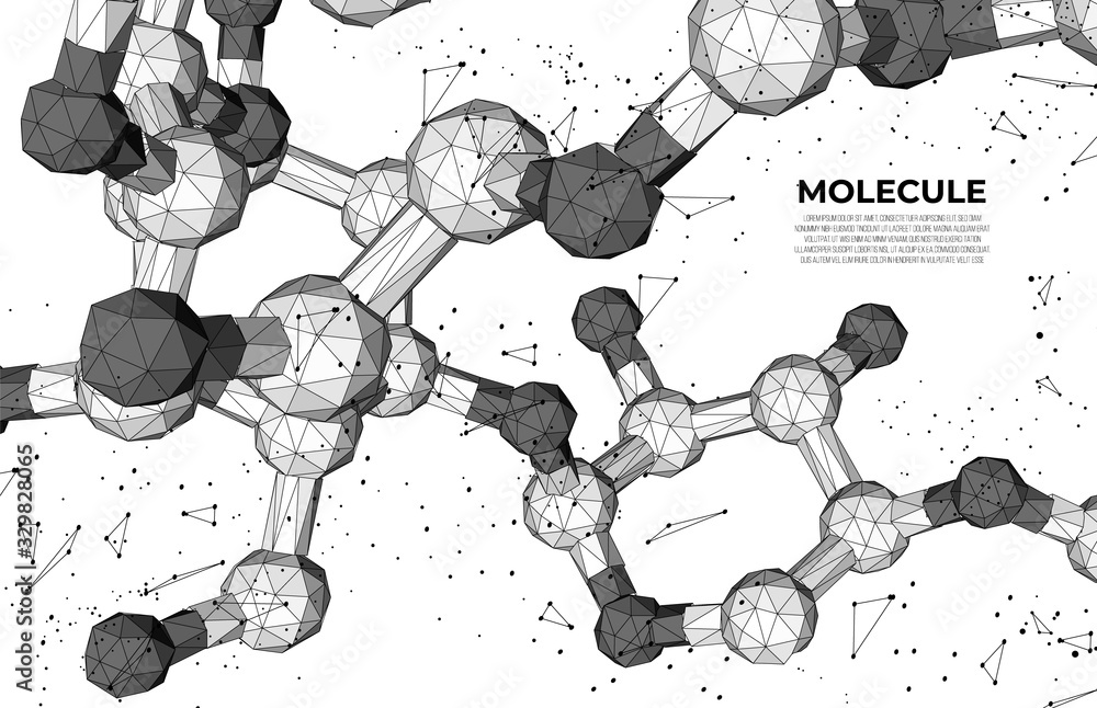 Molecule. Scientific molecule background for science, technology ...