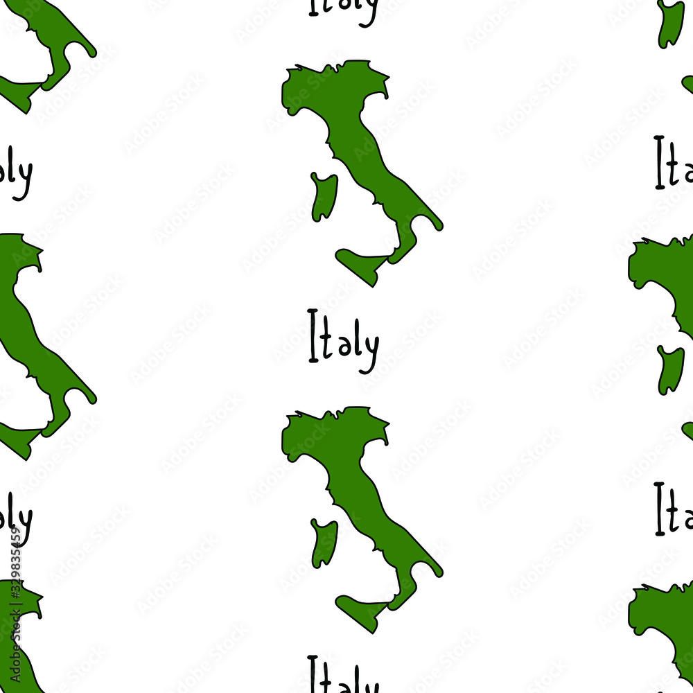 Italian icons seamless pattern. Sketch vector illustration, doodle ...