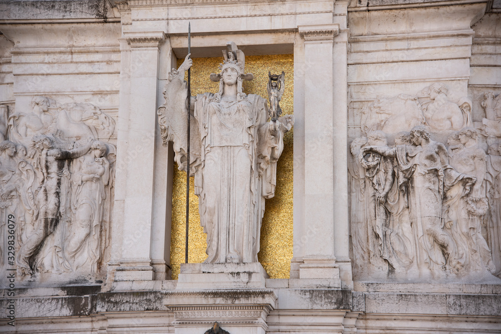 Statue depicting the goddess Roma stone sculpture by Botticino, altar ...