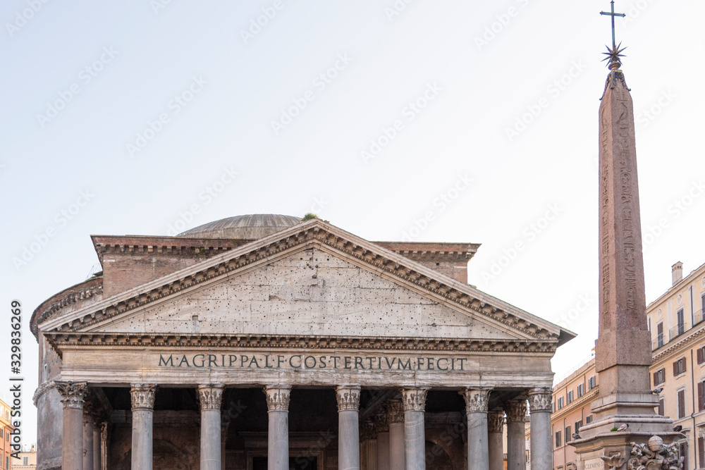 The Pantheon building of ancient Rome, built as a temple dedicated to ...