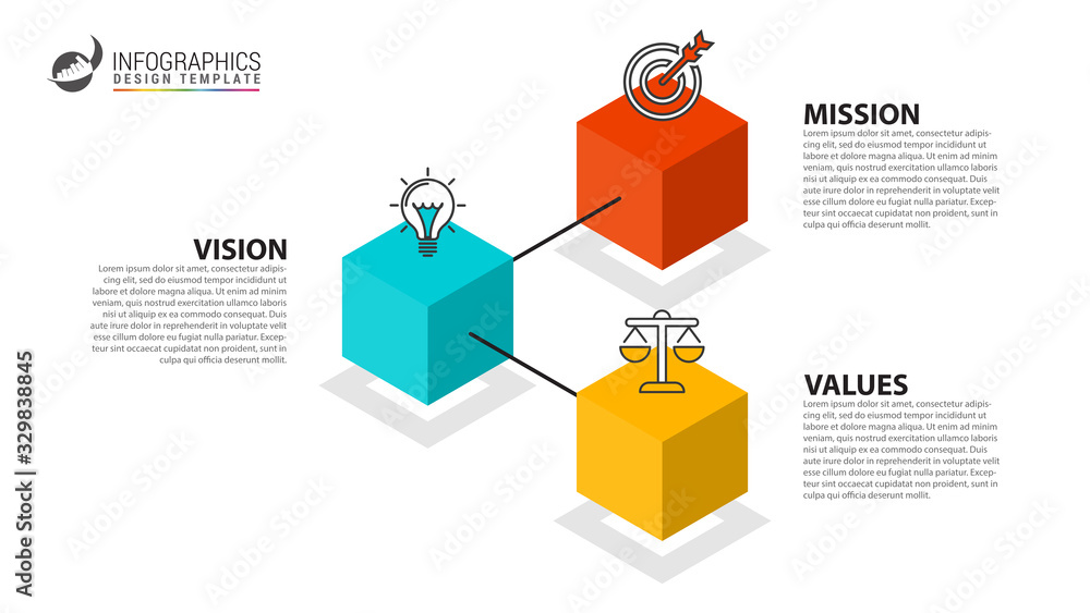 Infographic design template. Creative concept with 3 steps Stock Vector ...