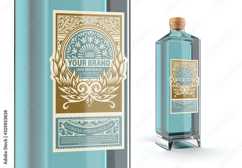 Vintage Liquor Bottle Packaging Layout Stock Template | Adobe Stock