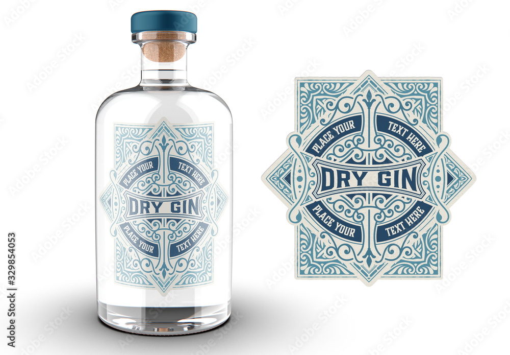 Vintage Liquor Bottle Packaging Layout Stock Template | Adobe Stock