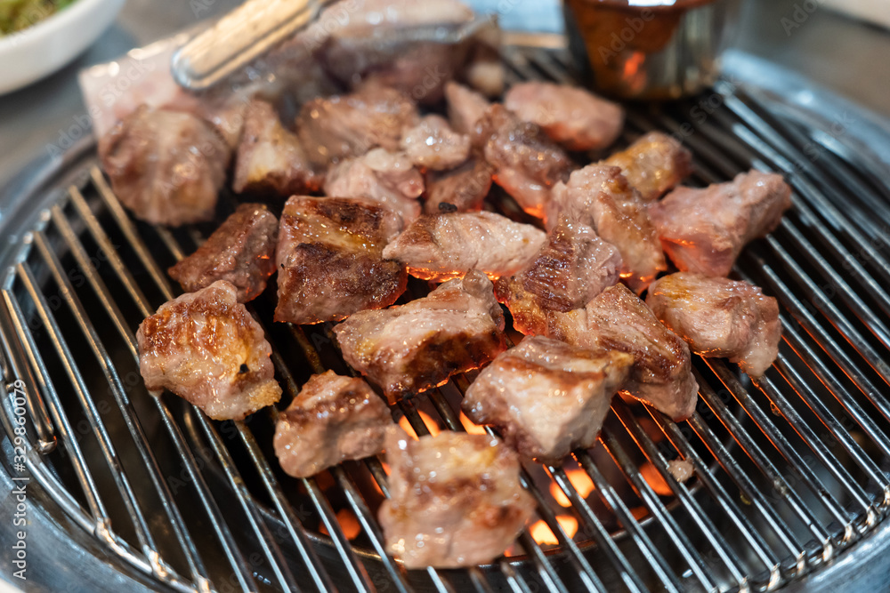 Preparing Traditional Korean Barbecue Grill Pork. Stock Photo | Adobe Stock