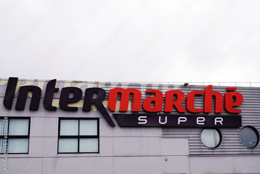 Intermarche brand super intermarché logo sign store retail group shop ...