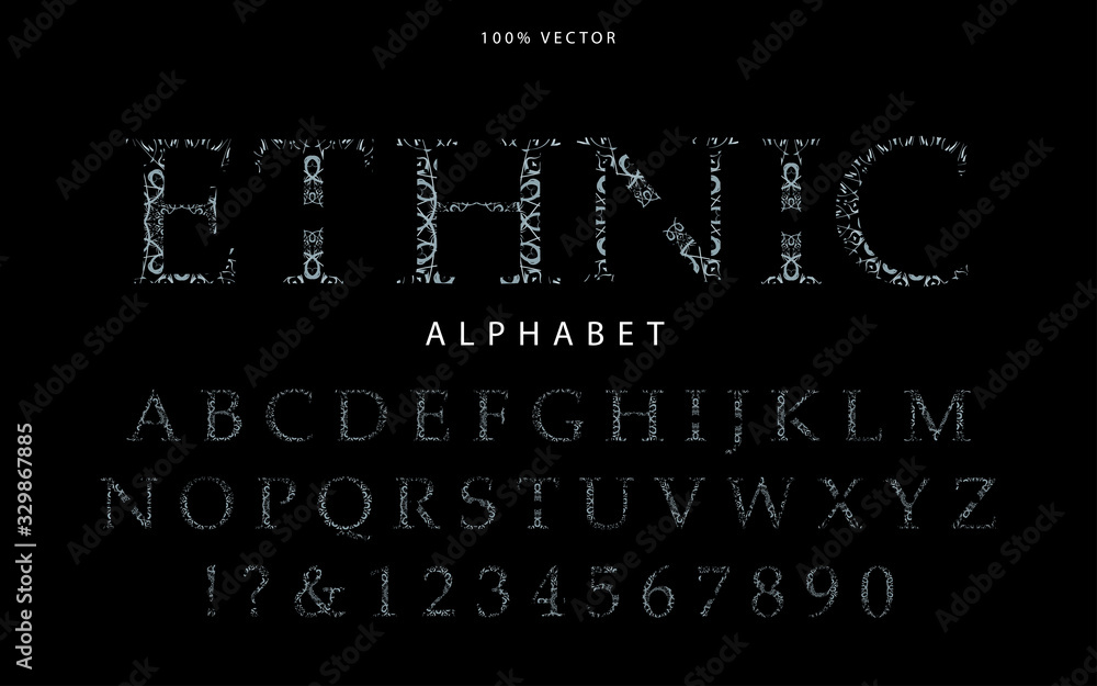 Elegant Alphabet with traditional ethnic style concept. Luxury vector ...