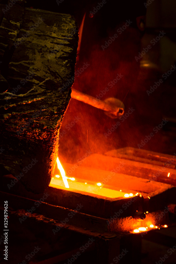 Melting furnace for cast iron and steel and liquid metal. Stock Photo ...