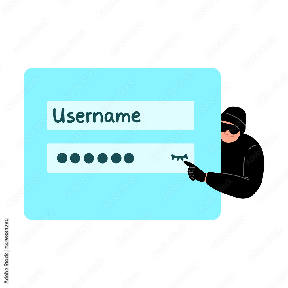 Cyber hacker thief stealing personal data information and password ...