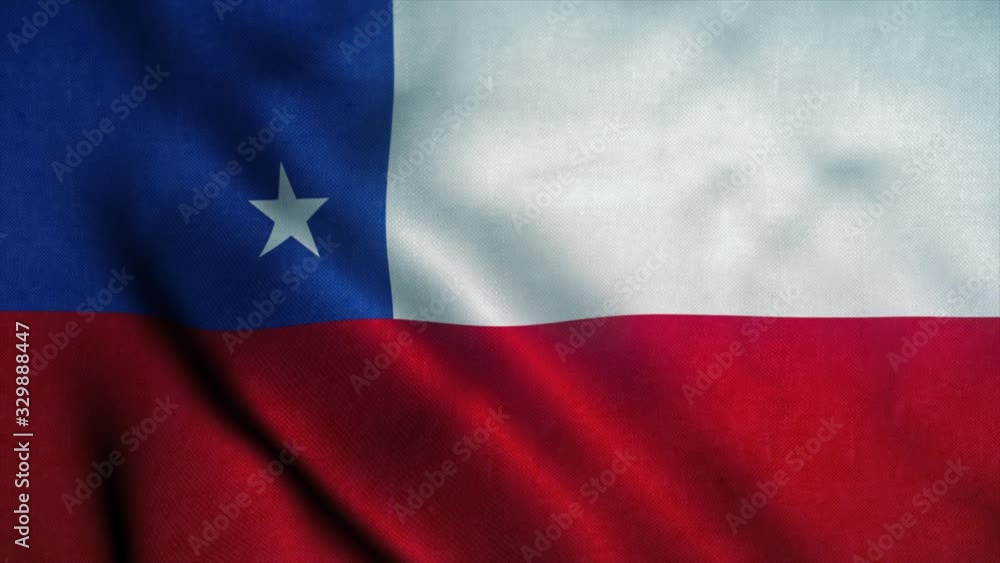 Chile flag waving in the wind. National flag of Chile. Sign of Chile ...