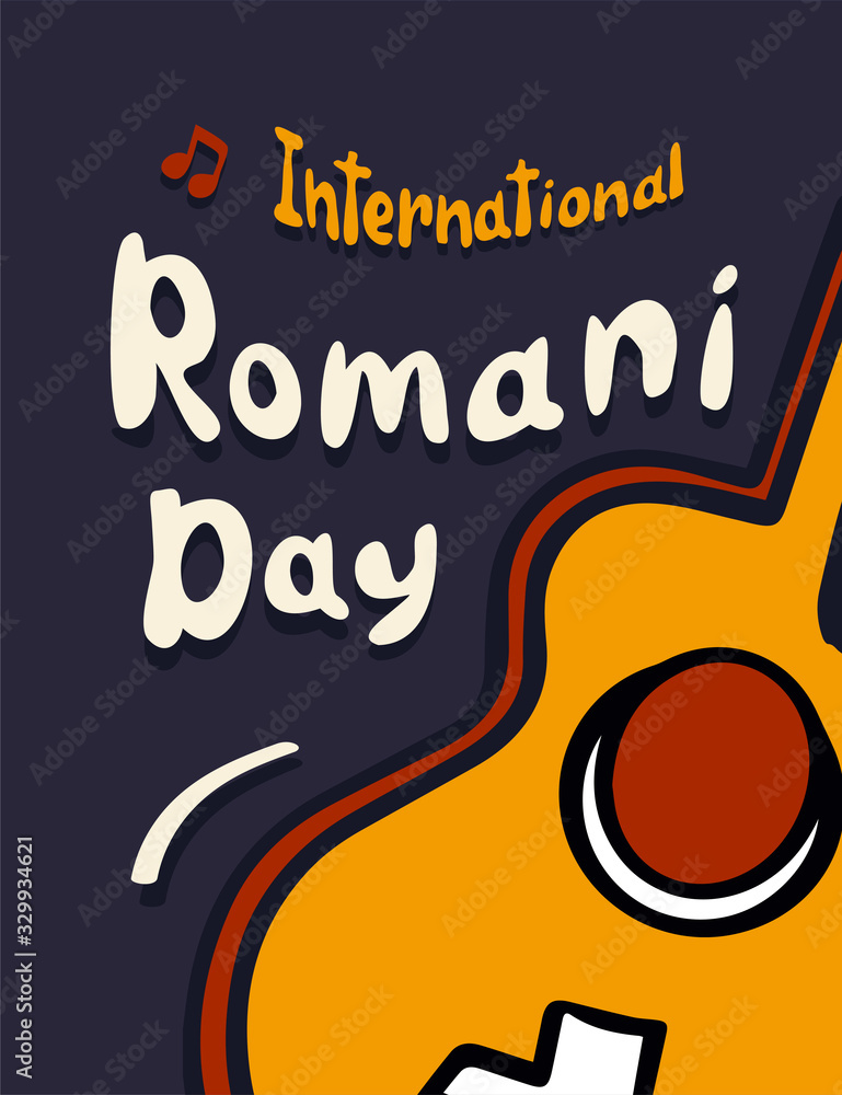 International Romani Day. Colorful poster or greeting card for distinct ...