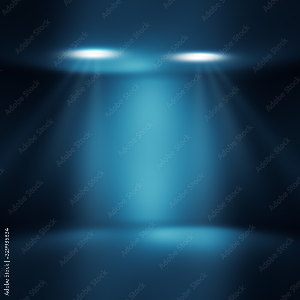 perspective floor backdrop blue room studio with light blue gradient ...