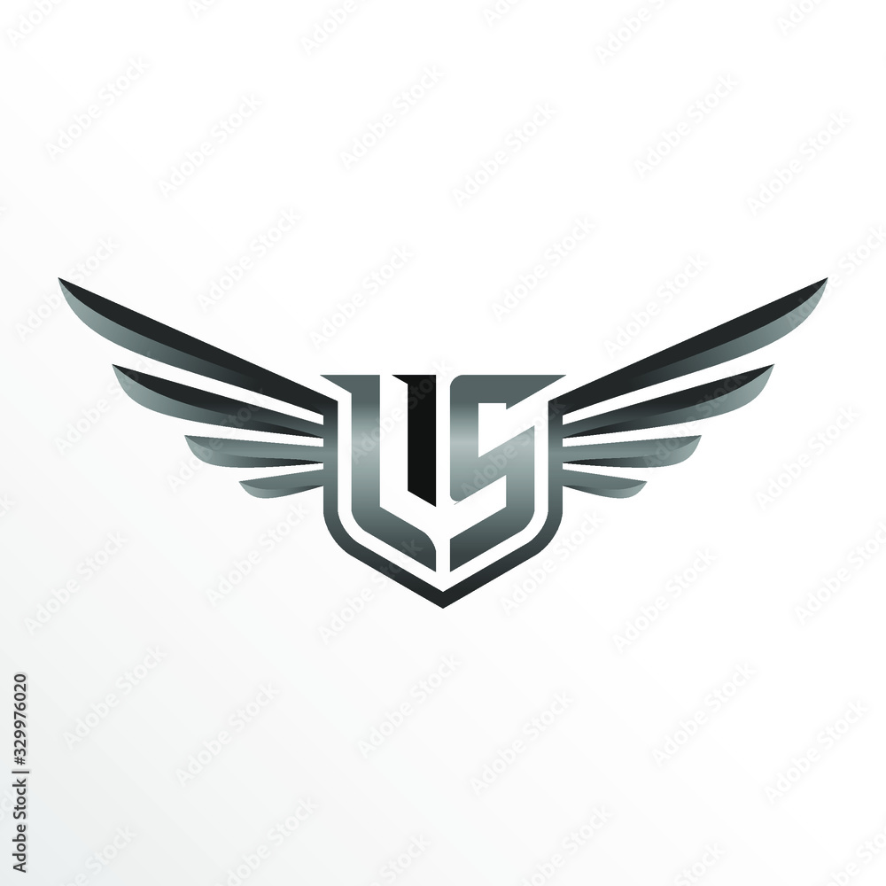 Initial Letter LS with Wings Stock Vector | Adobe Stock