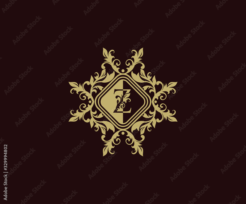 Luxury logo design with initial Z. Elegant flourishes Z Letter. Border ...