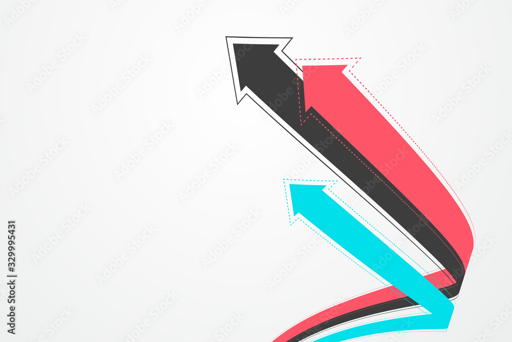 Several interlaced extended arrows symbolize the moral of growth and ...