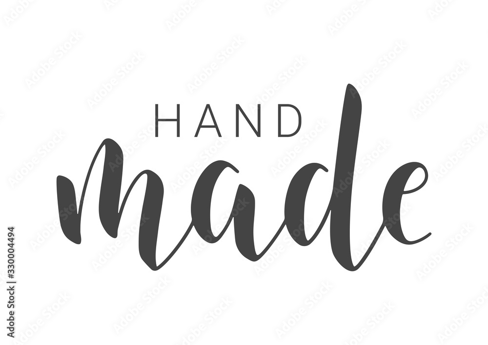Vector Illustration. Handwritten Lettering of Handmade. Template for ...