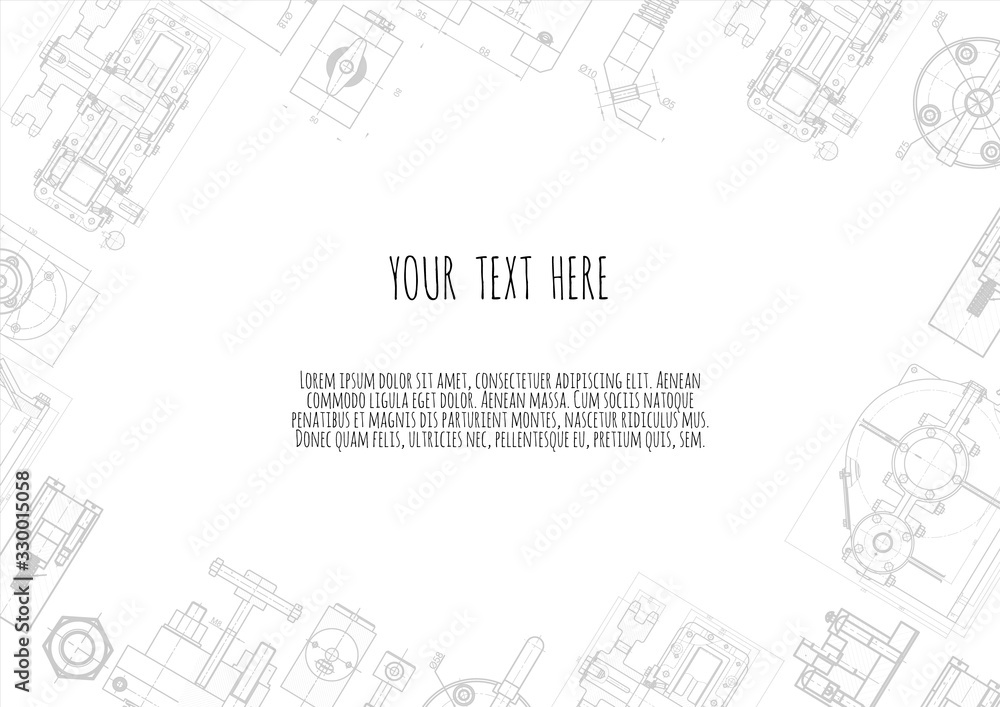 Engineering backgrounds. Mechanical engineering drawings. Cover. Banner ...