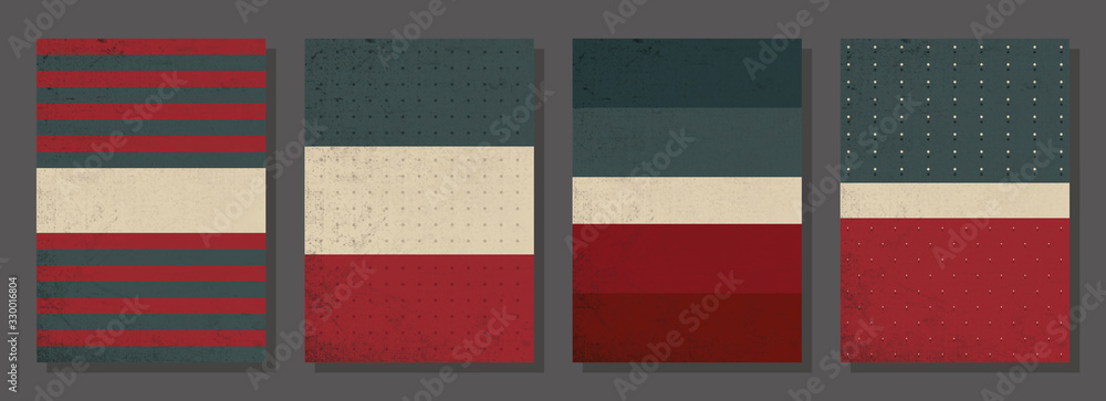 Set of retro covers. Cover templates in vintage design. Abstract vector ...