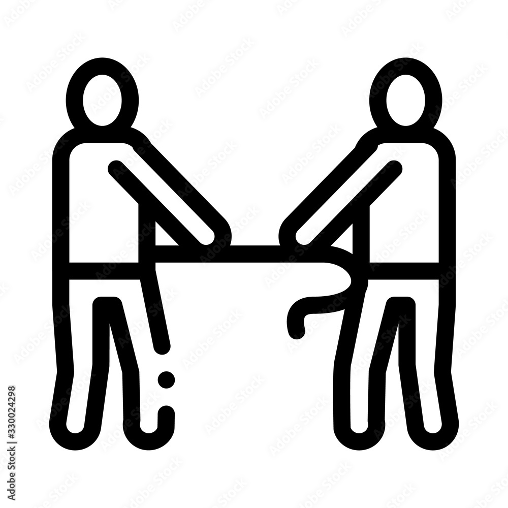 Tug Of War Battle Icon Vector. Outline Tug Of War Battle Sign. Isolated ...