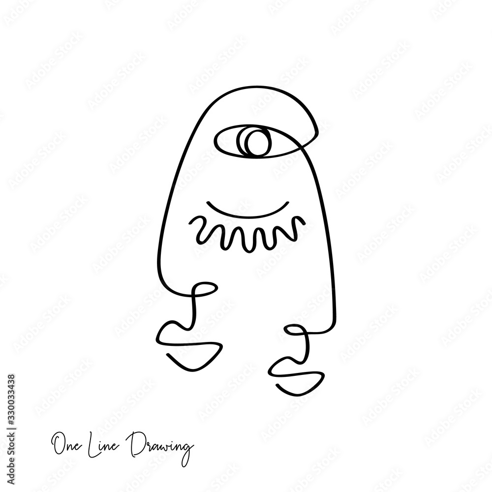 Fashion One line drawing two faces Stock Vector | Adobe Stock