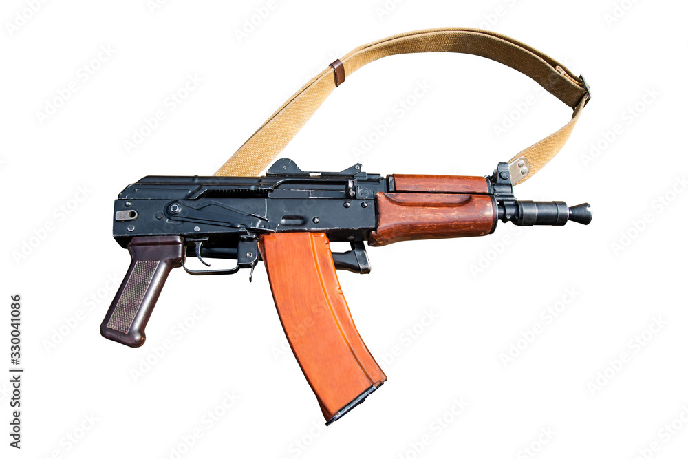 submachine gun isolated on white background Stock Photo | Adobe Stock