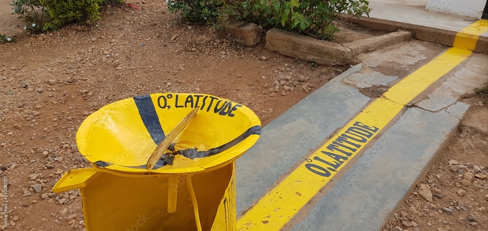 Equator division line on the Kampala-Masaka road, Uganda. Stock Photo ...