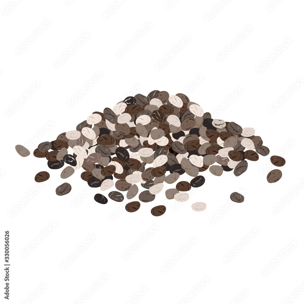 Chia seeds isolated on white background. Vector illustration Stock ...