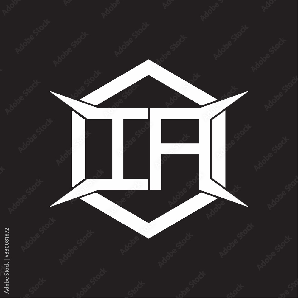 IA Logo monogram with hexagon and four taper shape design template ...