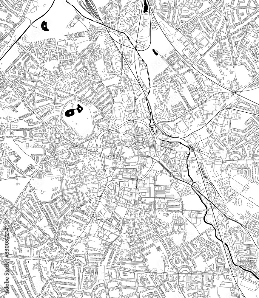 map of the city of Wolverhampton, West Midlands, England, UK Stock ...