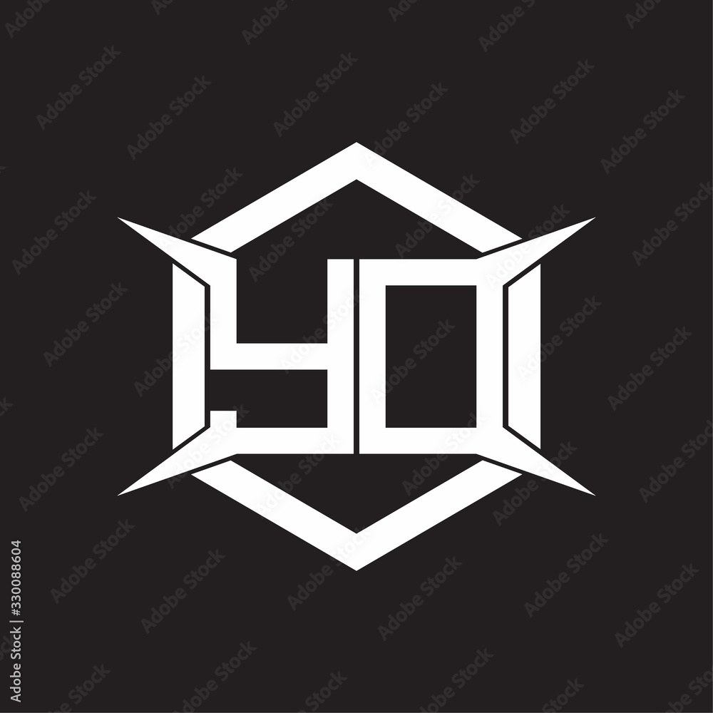 YD Logo monogram with hexagon and four taper shape design template ...