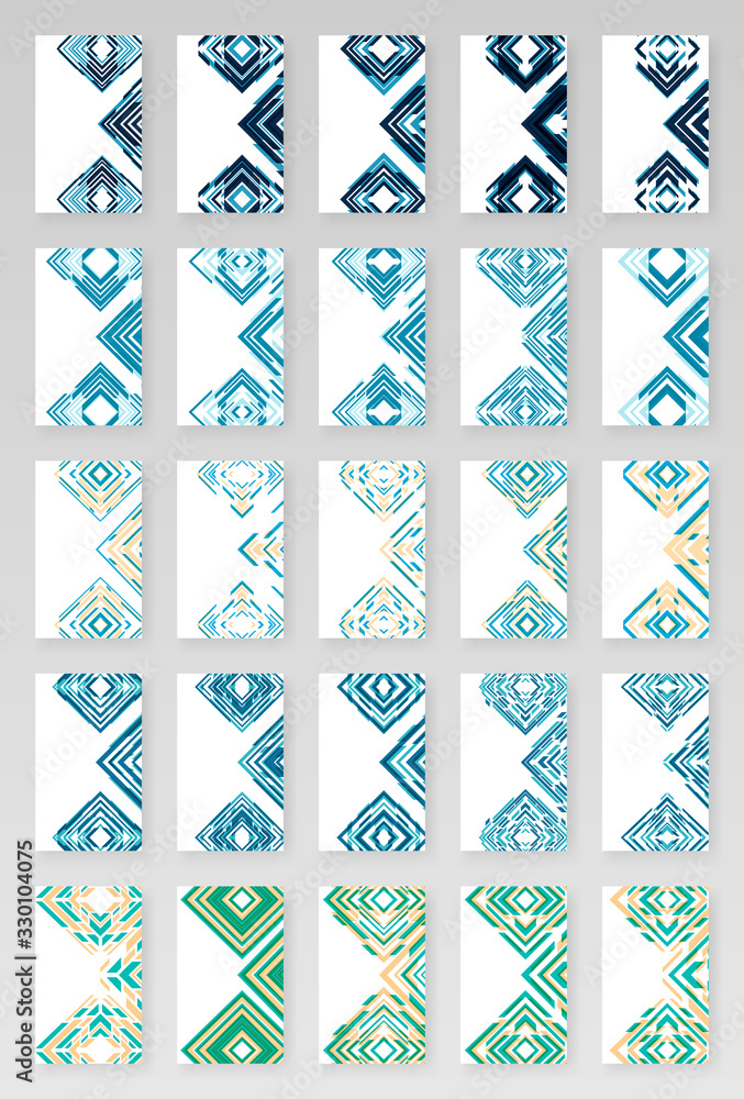 Corner Decor Pack For Business Cards With Modern Tech Style. Modern ...