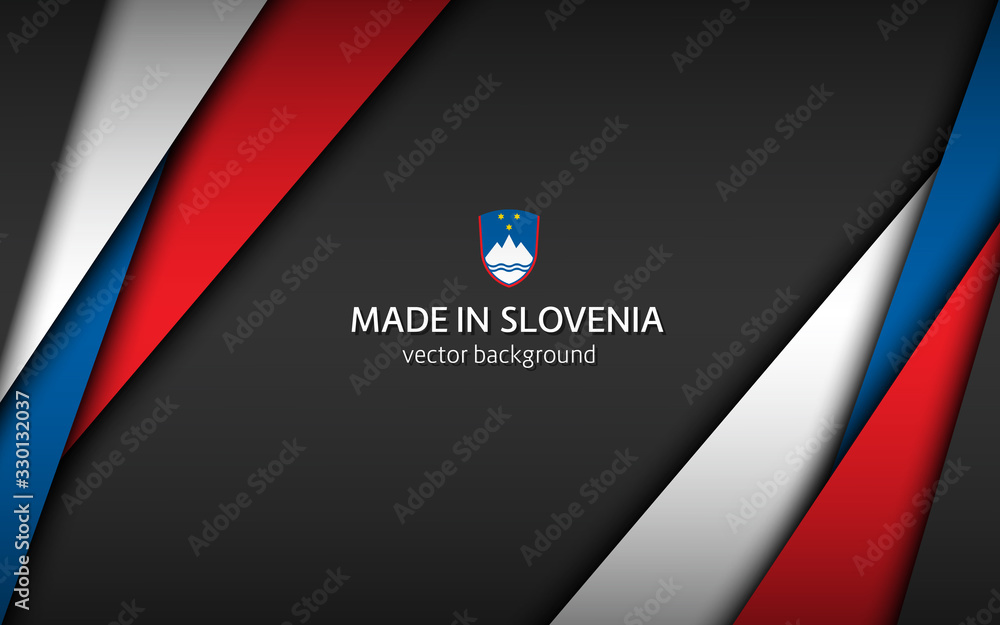 Made in Slovenia, modern vector background with Slovenian colors ...