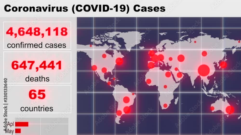 Coronavirus World Map With Virus Hot Spots and Danger Areas. Death rate ...