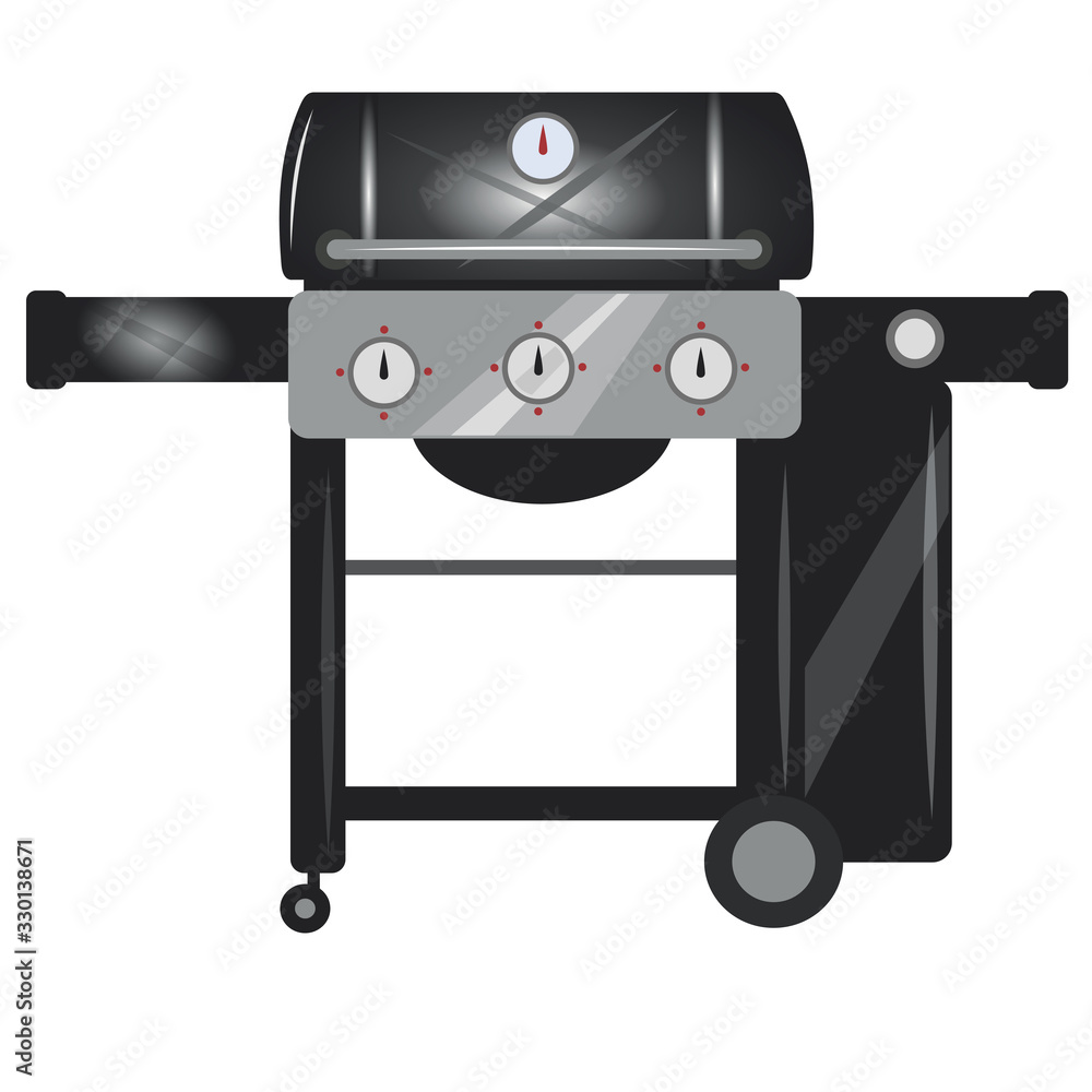 Bbq grill.Vector cartoon illustration isolated on white background ...