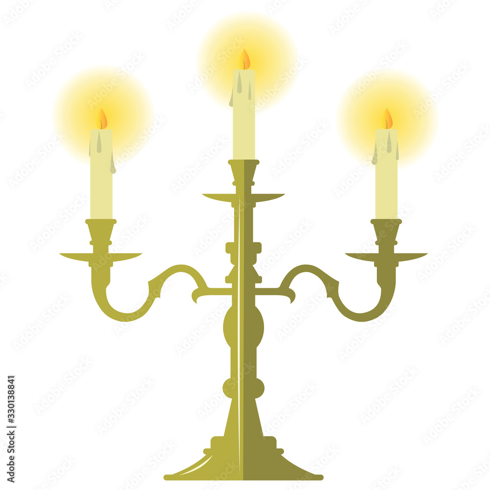 Candlestick.Vector cartoon illustration isolated on white background ...