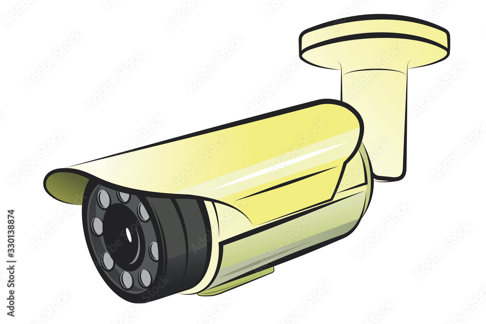 CCTV security camera.Vector cartoon illustration isolated on white ...