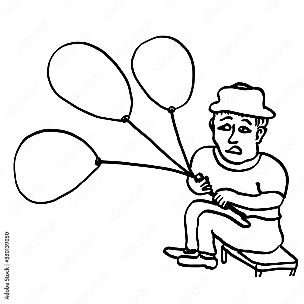 hand drawing of a of a man who sells blimps Stock Vector | Adobe Stock hand drawing of a of a man who sells blimps Stock Vector | Adobe Stock