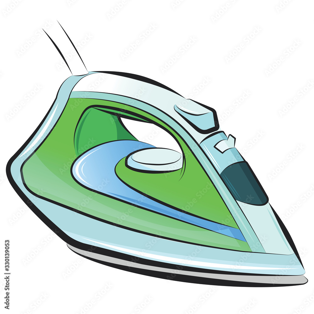 Electric iron.Vector cartoon illustration isolated on white background ...