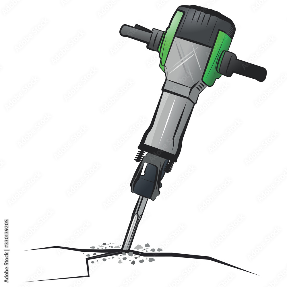 Jackhammer.Vector cartoon illustration isolated on white background ...