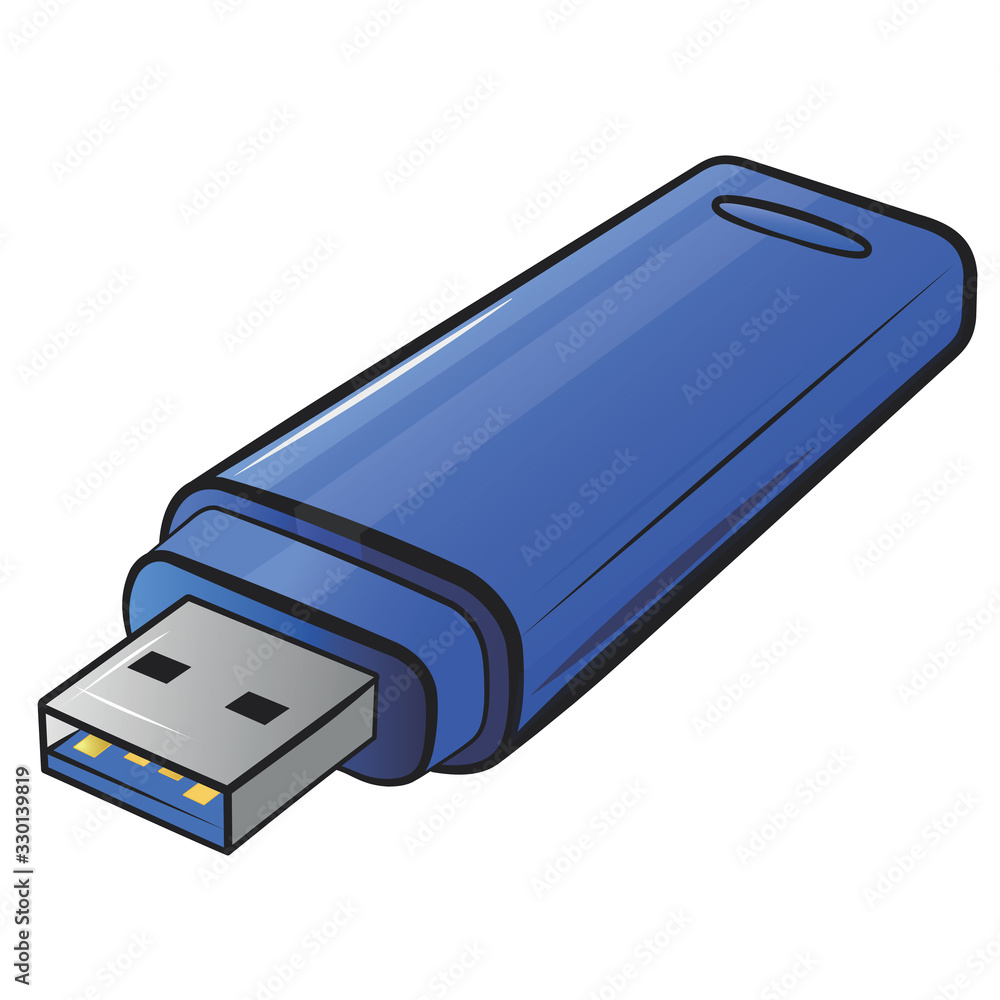 USB Flash drive.Vector cartoon illustration isolated on white ...