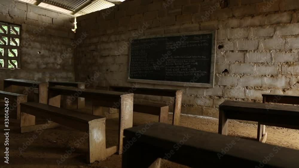 Dirt Floor African Classroom with Blackboard Empty Tracking Stock Video ...