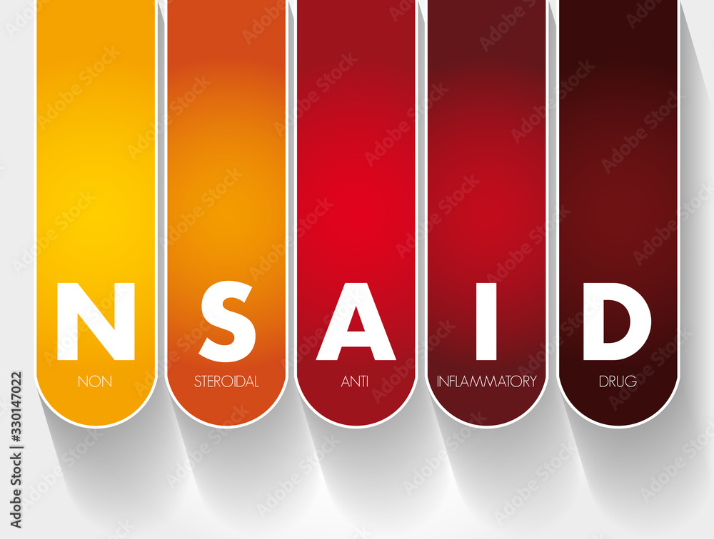 NSAID - nonsteroidal anti-inflammatory drug acronym, concept background ...