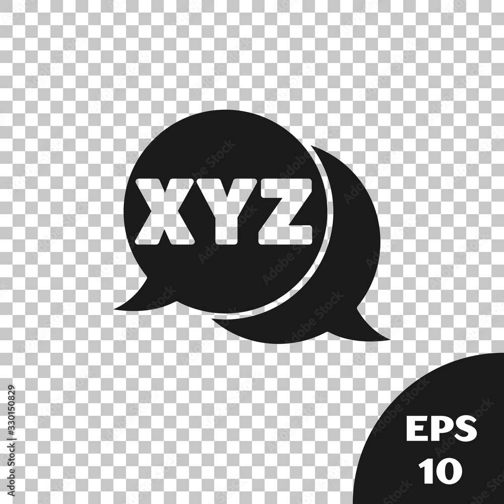 Black XYZ Coordinate system icon isolated on transparent background ...