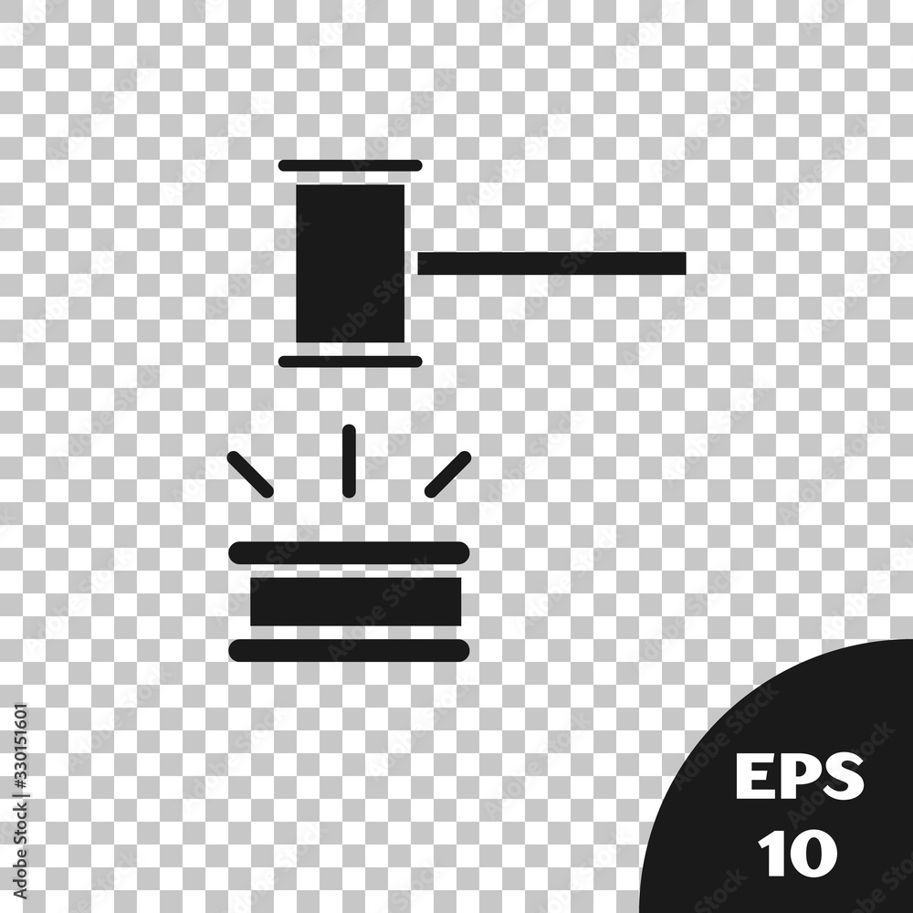 Black Judge gavel icon isolated on transparent background. Gavel for ...